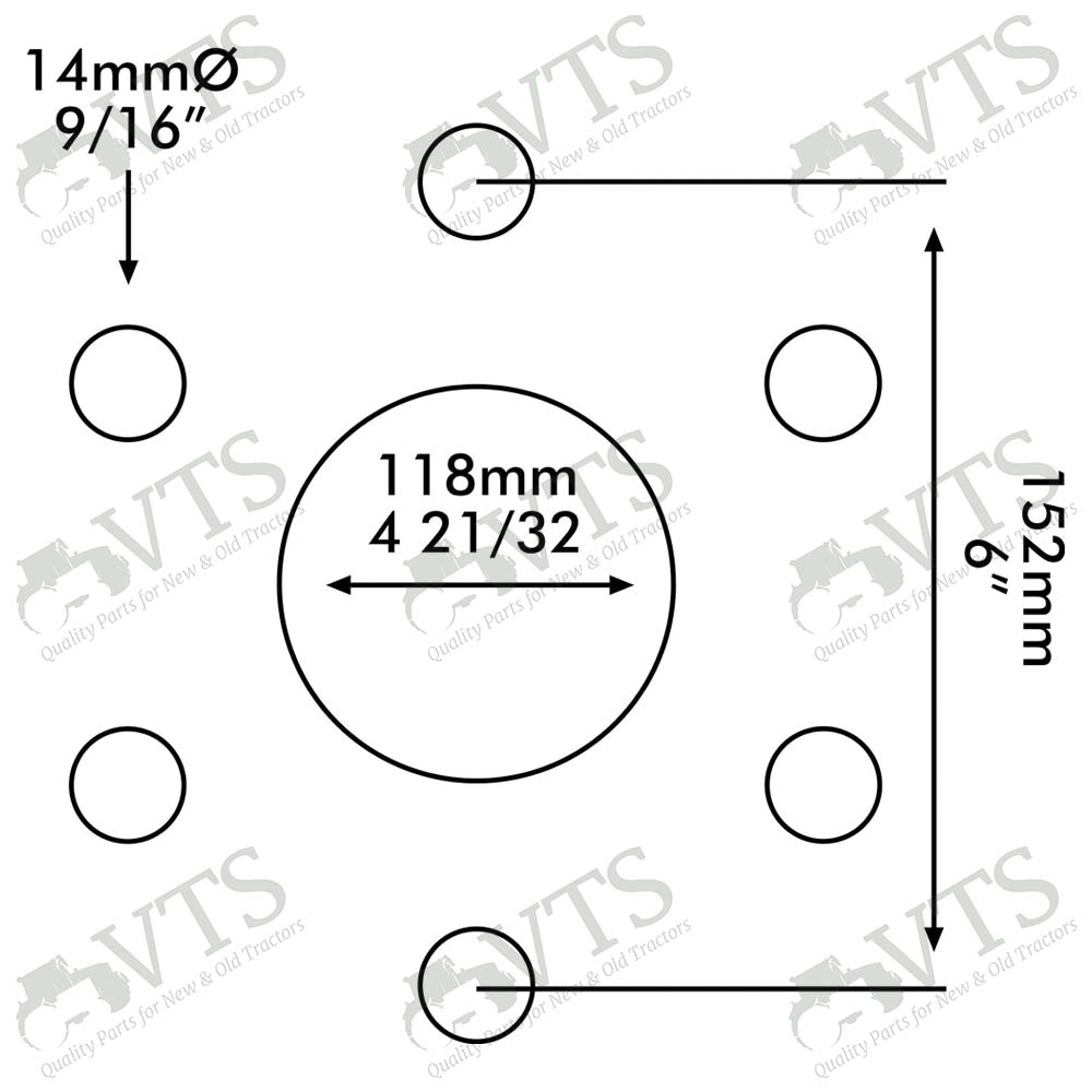 Wheel Rim & Center (4.5x16) | MF 35, Ferguson 35, Fordson Dexta | VTS